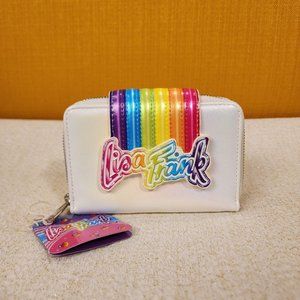 Loungefly | Bags | Loungefly Lisa Frank Rainbow Logo Pearlescent Zip ...